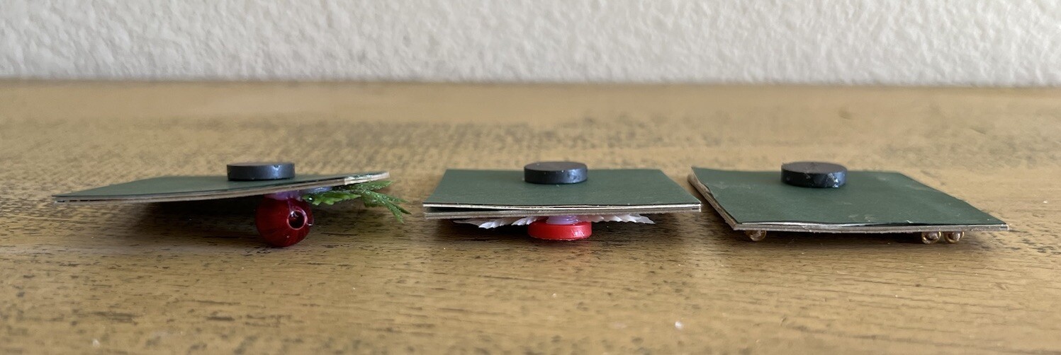 Vintage Christmas Magnets Ephemera Slides Winter Tree Candle Lot Of 3 ...