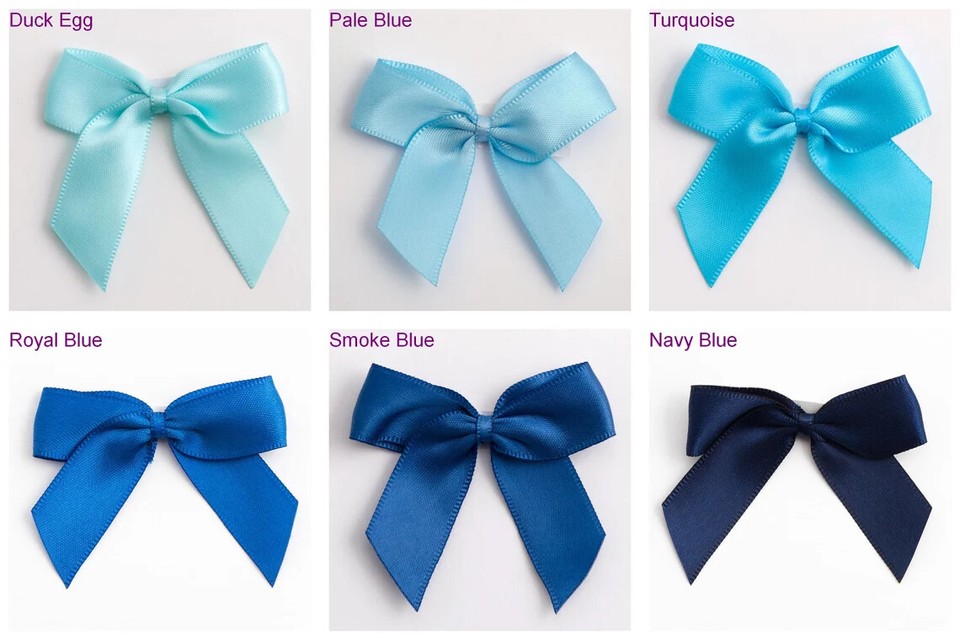 Satin Bows 5cm Self Adhesive Ribbon Pre Tied Large Bow Wide Gift Craft ...