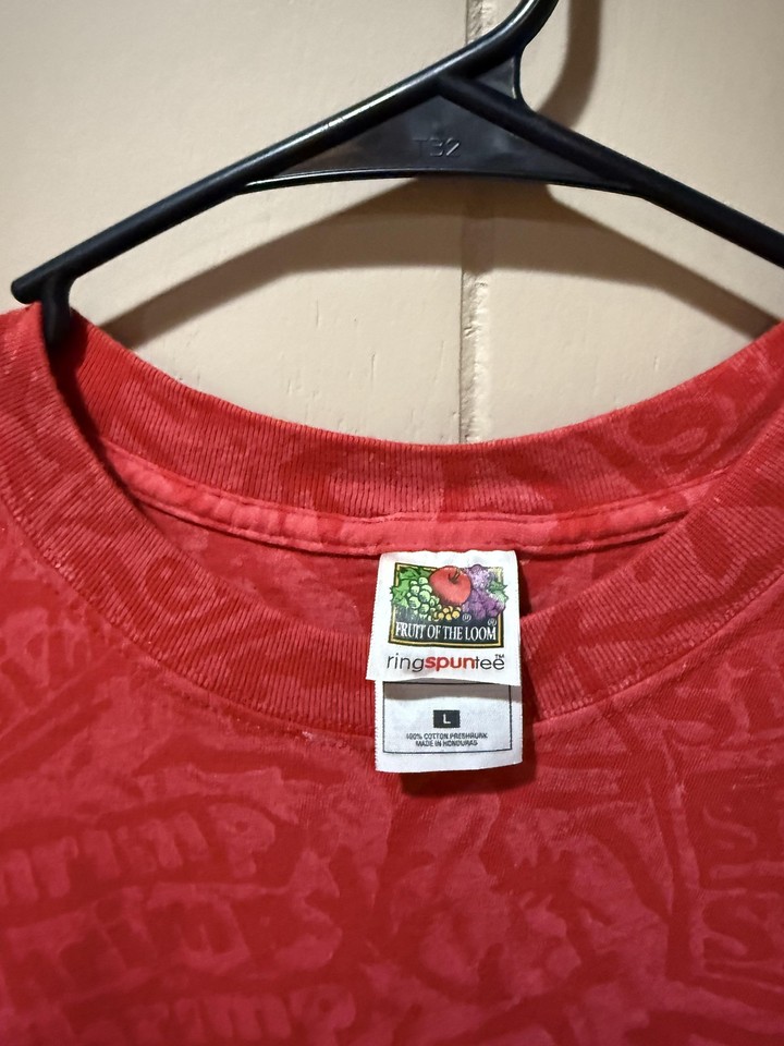 Sizzler Restaurant Shirt Mens Large Red All Over Logo Graphic Fruit ...