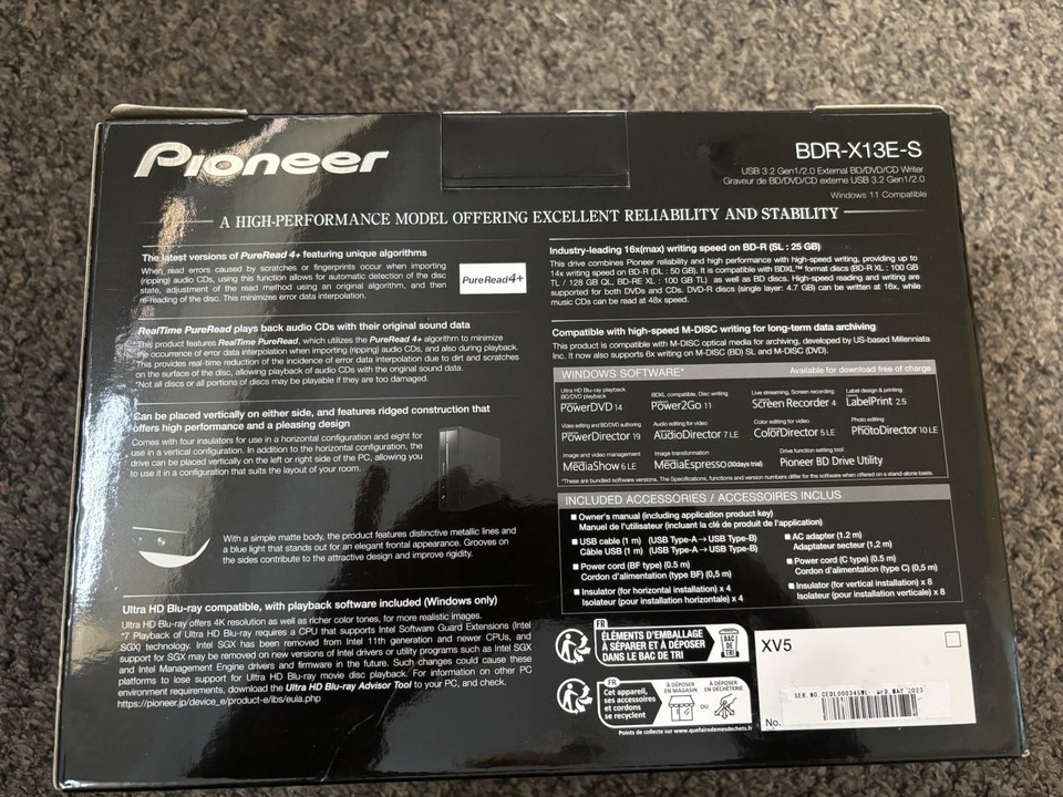 Pioneer BDR-X13E-S External Ultra HD Blu-Ray Reader/writter | eBay UK