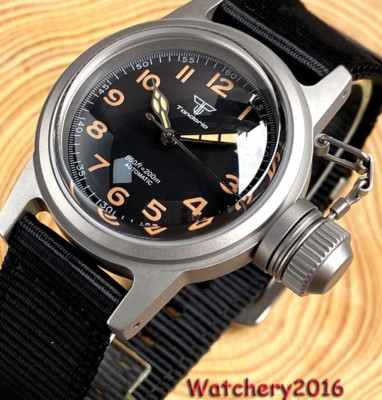 36mm Tandorio Military Brush Watch For Men 20ATM Diving Japan NH35A ...