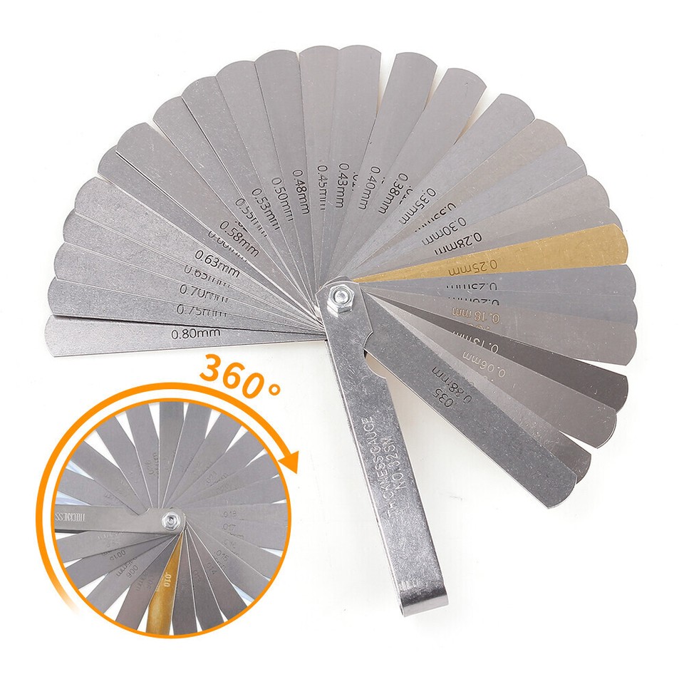 Universal Spark Plug Gap Tool 32 Blades Metric Feeler Gauge Gap Filler ...