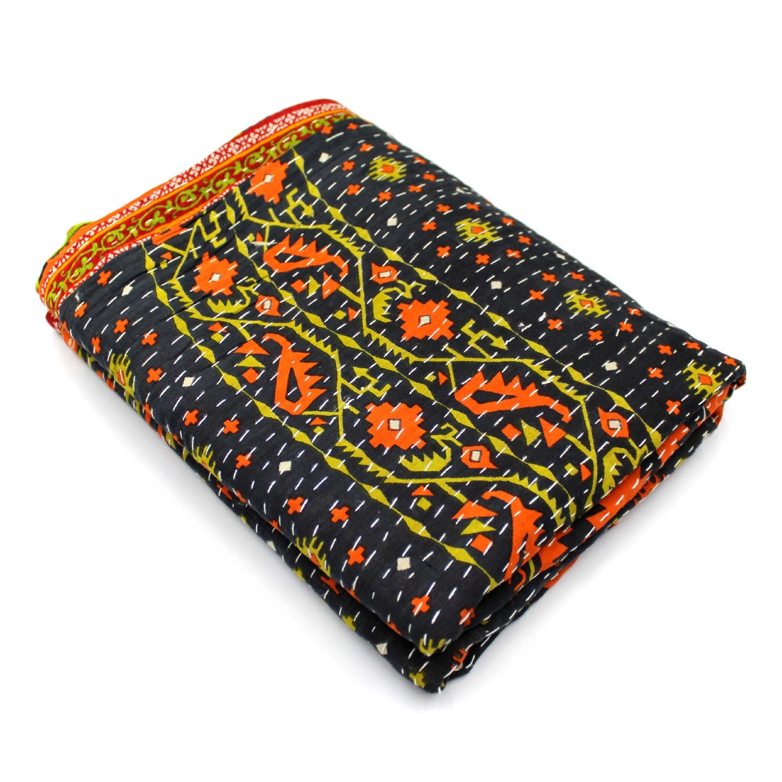 Vintage Quilt Indian Handmade Organic Cotton Authentic Bedding Throw | eBay