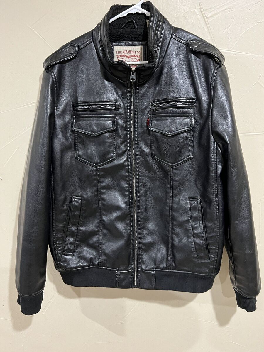 Men's LEVI STRAUSS & Co Leather Jacket Size XLarge. Faux Men's LEVI STRAUSS & Co Leather Jacket Size XLarge. Faux