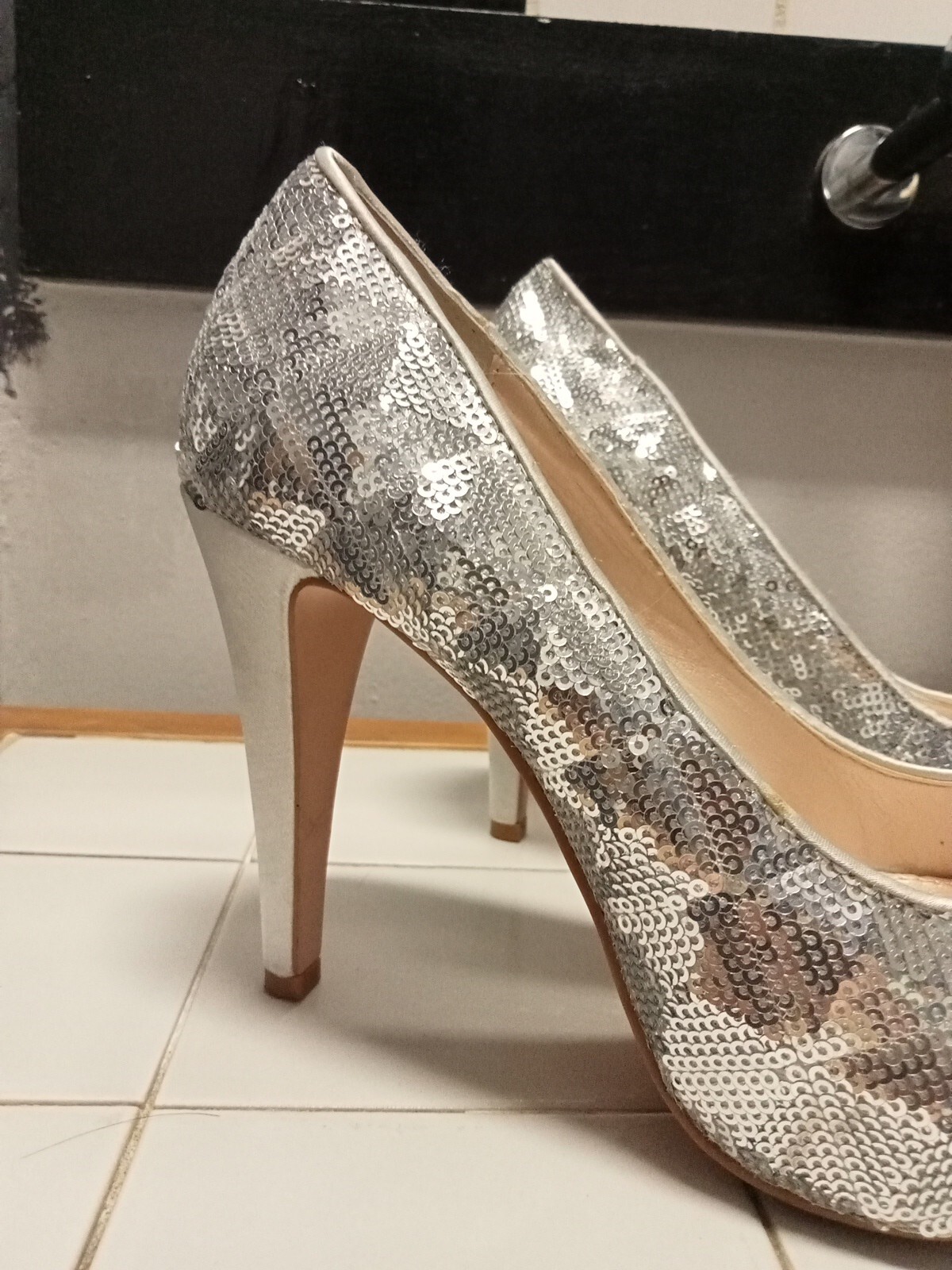 Betts Women's Silver Sequence Dazzling Heels ShoeSize 7 | eBay