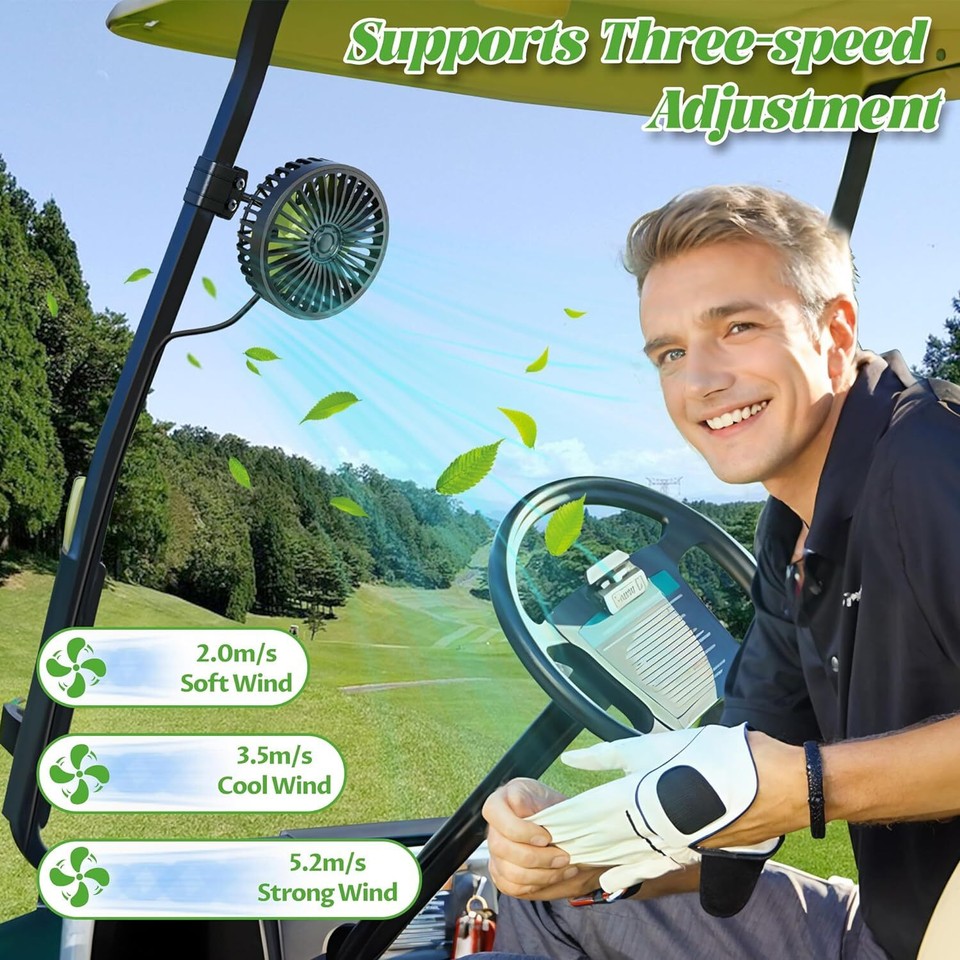 10L0L Golf Cart Fans, Portable USB Fan for Yamaha Club Car DS Precedent ...