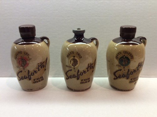 Set of 3 Vintage Seaforth Men's Talc Cologne Lotion Glazed Pottery ...
