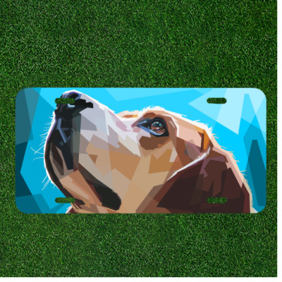 Custom Personalized License Plate Auto Tag With Animal Decoration Dog ...