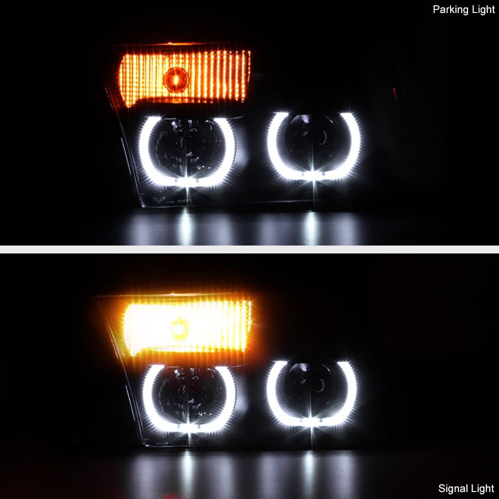 For 07-13 Toyota Tundra [TRD STYLE] Angel Eye LED DRL Headlights ...