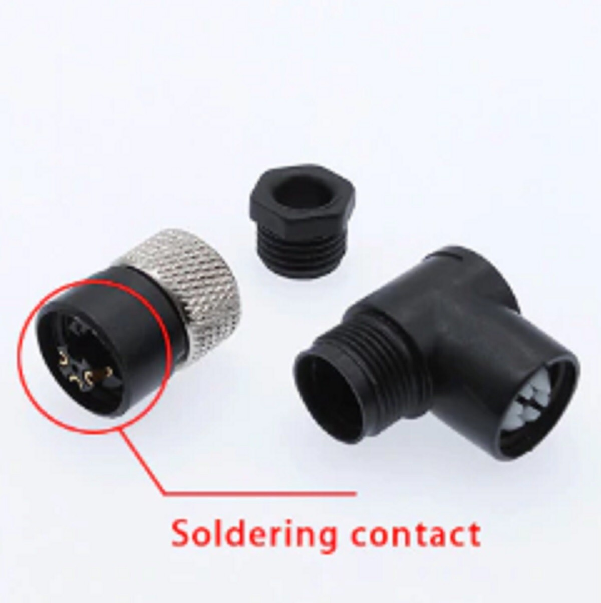 M8 Male 4 Pin Elbow Proximity Sensor Connector plug Elbow Soldering ...