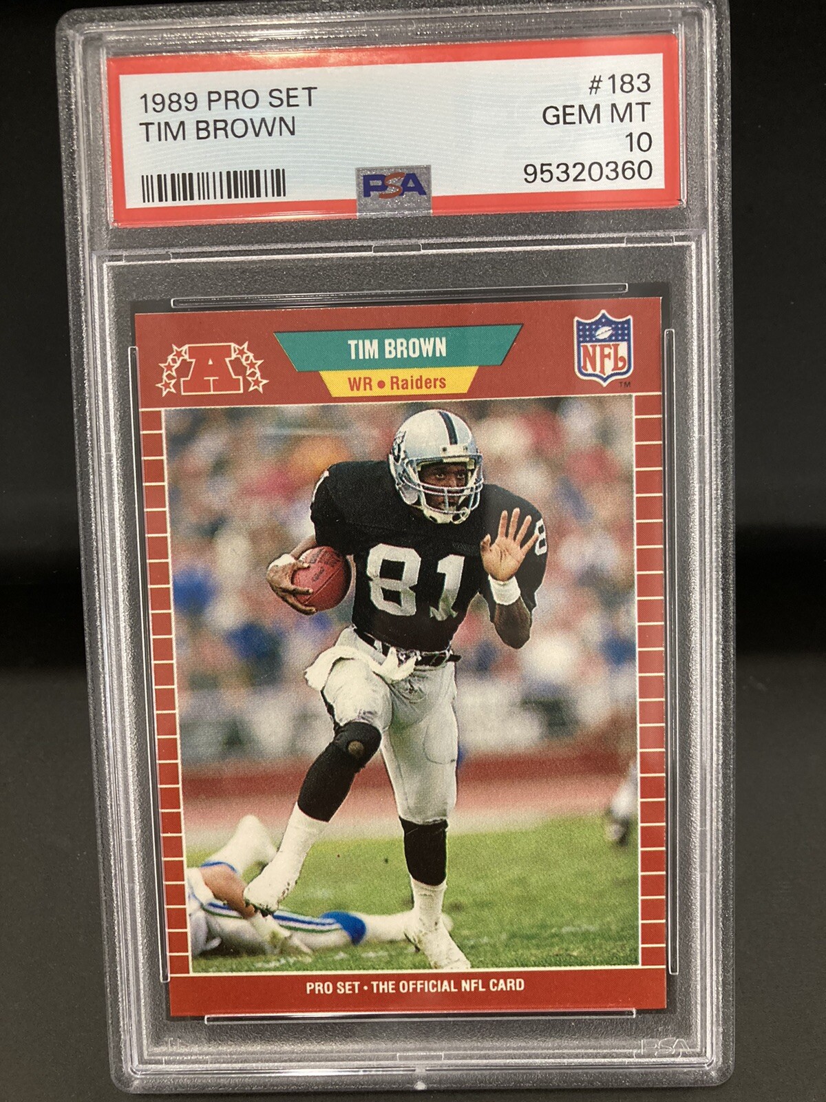 1989 PRO SET TIM BROWN Rookie Card #183 PSA 10 GEM MINT HOF | eBay
