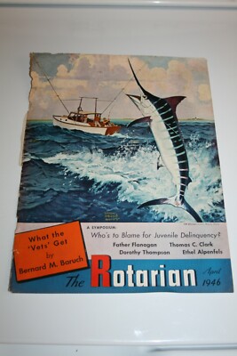 Vintage 1946 The Rotarian Magazine Cover Only April Featuring 'Off ...