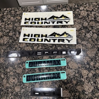 2019-2025 Chevrolet Silverado High Country Emblems in Black GM OEM NEW ...