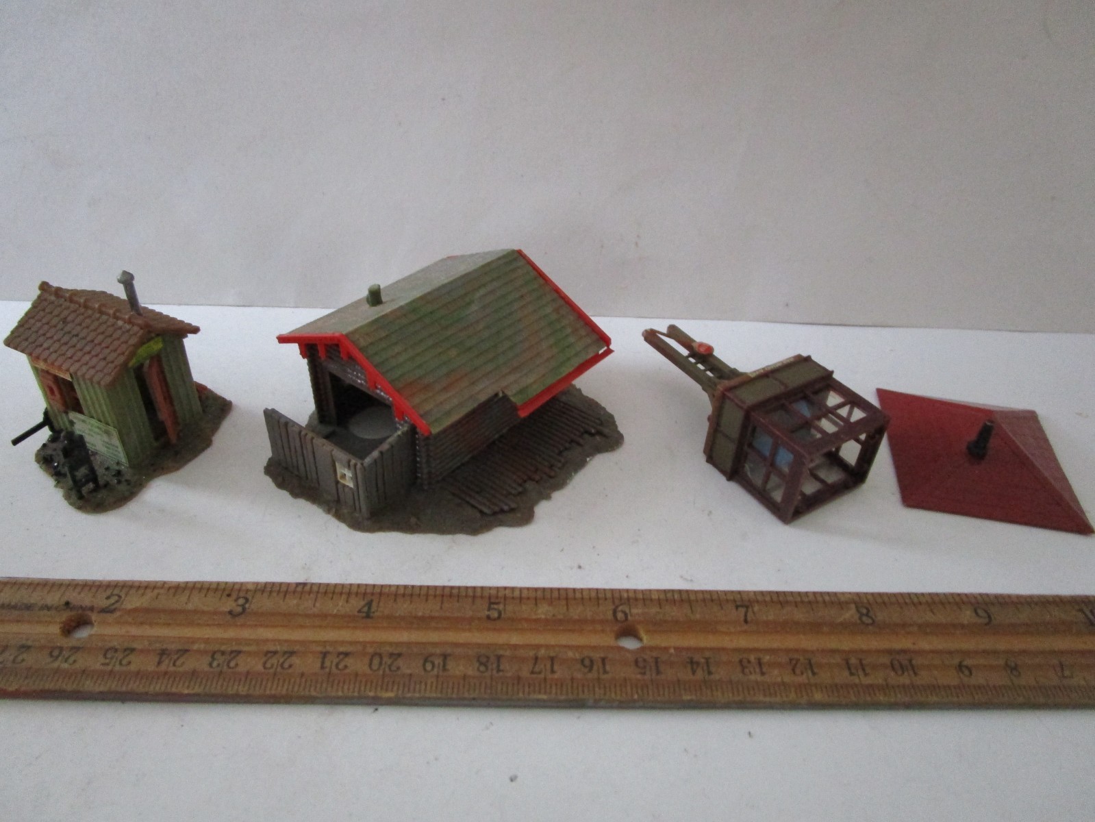 Lot of 3 Vintage Built HO 1/87 Scale Trackside Buildings Sheds For ...