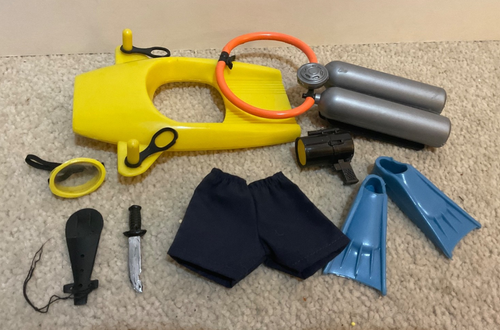 Vintage action man Sea Scooter scuba diver frogman underwater Palitoy ...