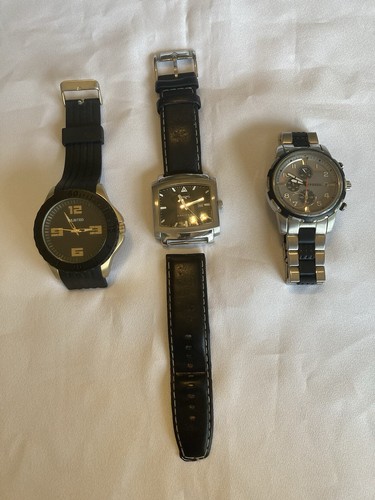 3 Men's Wrist Watches For Parts Kenneth Cole Unlisted And 2 Fossil ...