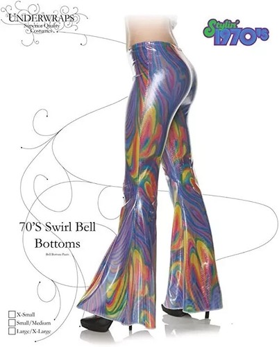 70's Flower Bell Bottoms Women's Costume Pants Disco NEW Size X-Small ...