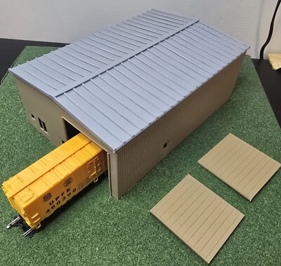 Ho Scale Warehouse Industry Diesel Garage Tan Walls Open Doors Free ...