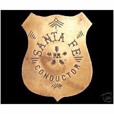 SANTA FE RAILROAD BRASS TRAIN CONDUCTOR BADGE | eBay