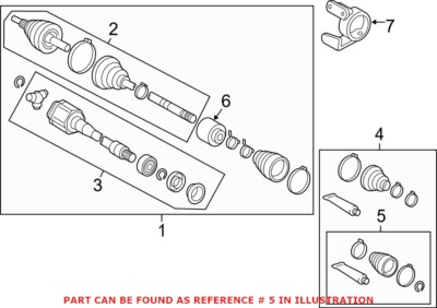 Genuine OEM Front Inboard Joint Axle Boot Kit for Toyota Lexus 04438 ...