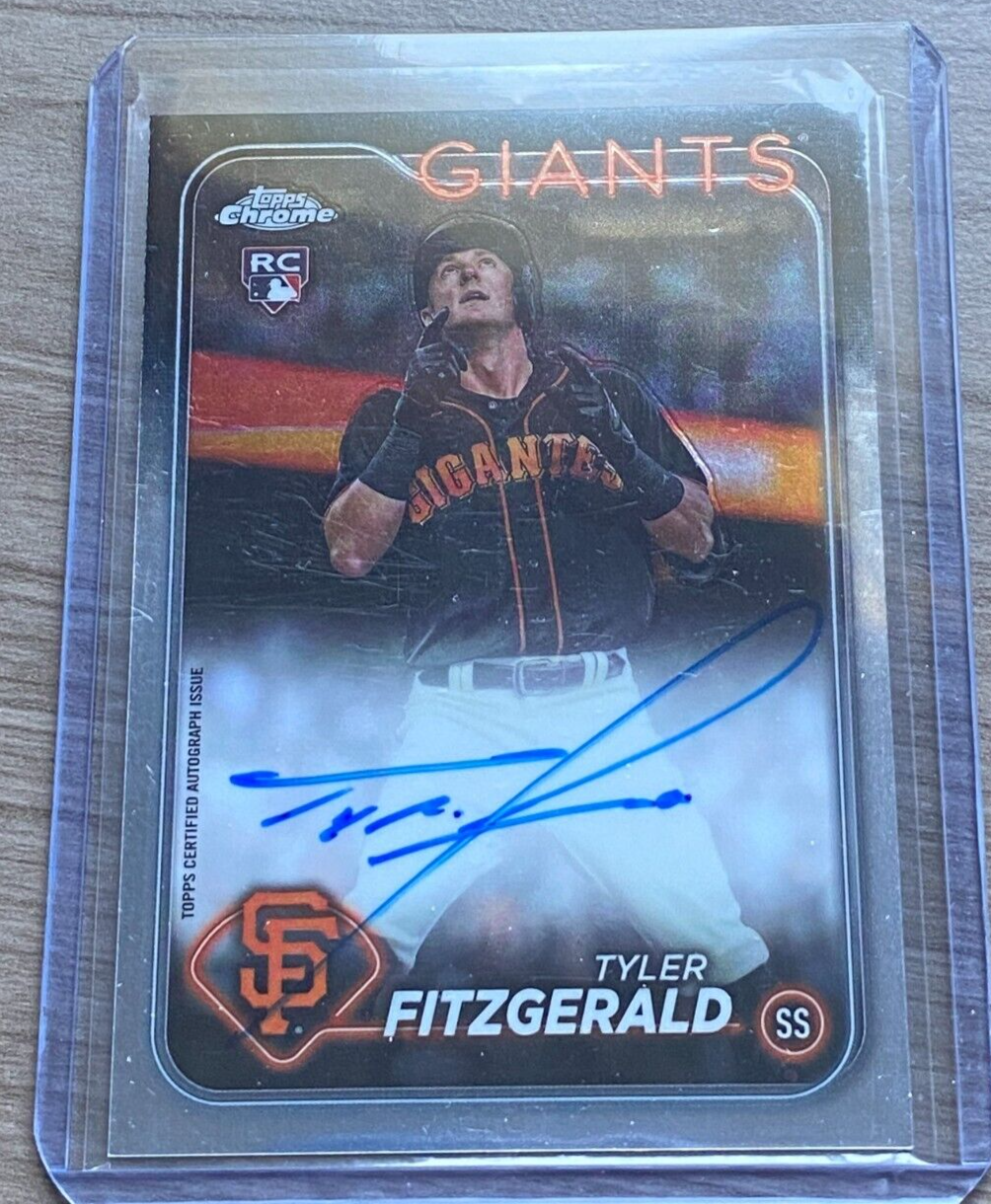 2024 Topps Chrome Baseball Tyler Fitzgerald RC RA-TF Base Rookie Auto ...
