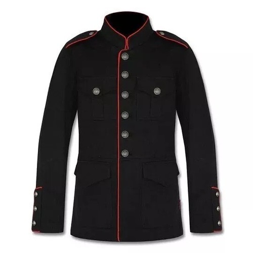 Men’s Black Gothic Army Parade Jacket – Military Style Repro Coat | eBay