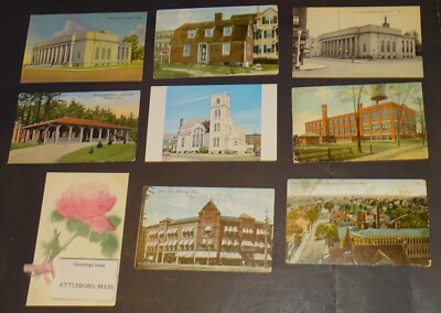 Attleboro Mass. Postcards - 1907 County Street, fold-out greetings ...