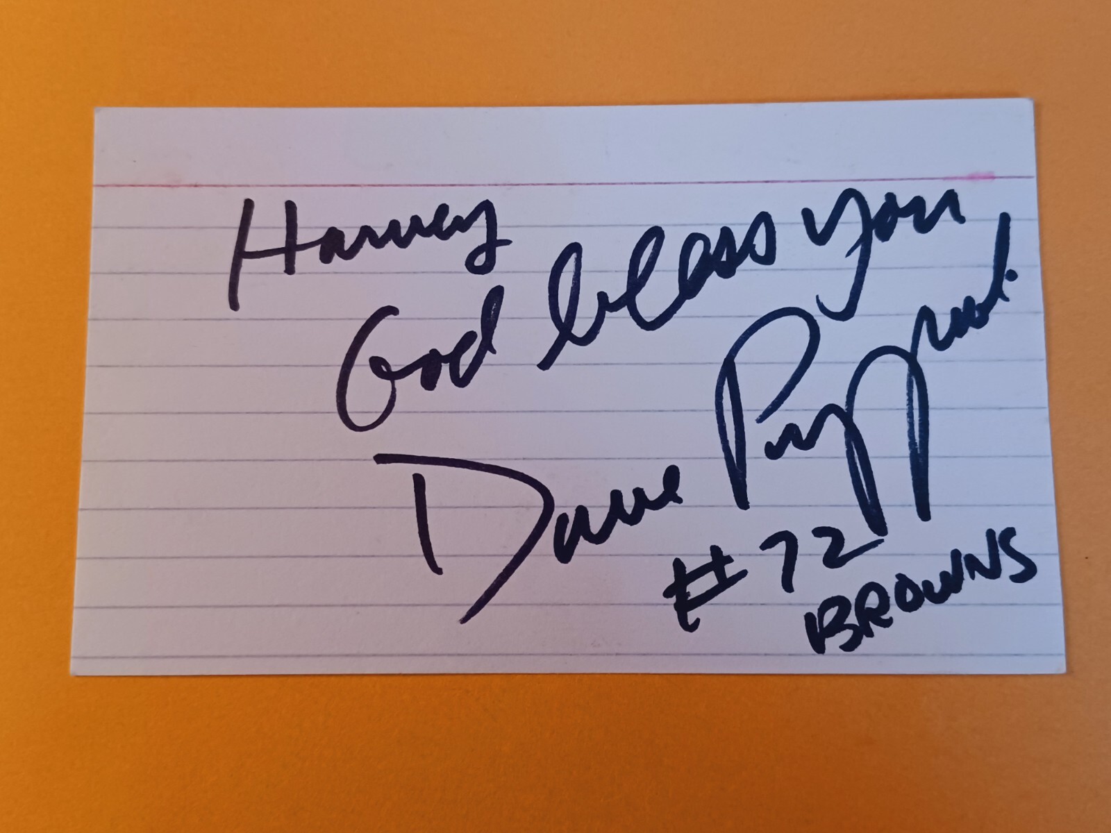 Dave Puzzuoli Signed Index Card - Browns, Pittsburgh | eBay