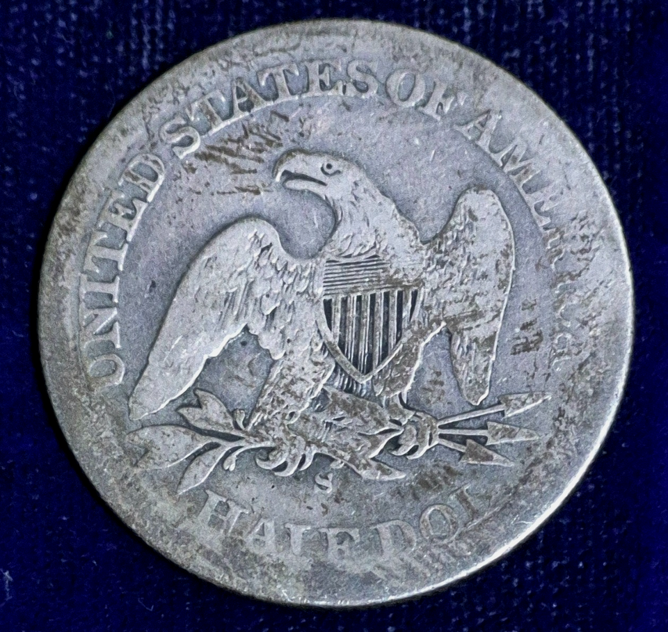1862-S Seated Liberty Half Dollar G-VG Features Counterstamped Civil ...