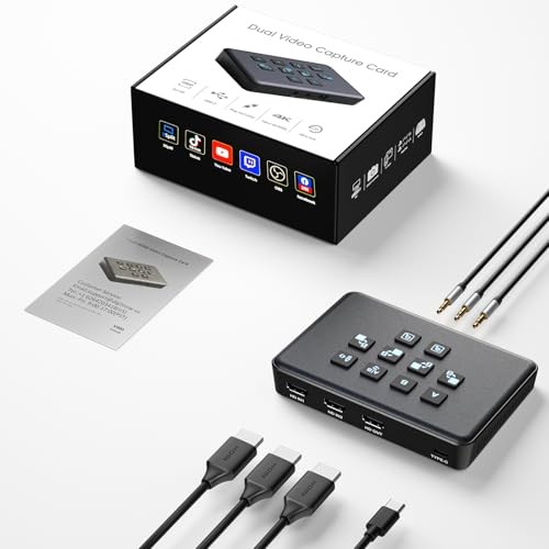 Video Switcher for Live Streaming, Dual Input Capture Card for 4K HDMI ...