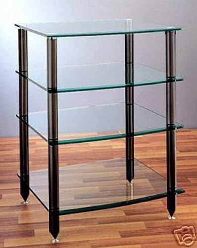 VTI AGR404 Black Glass Audio Rack - 4 shelves, Brand New | eBay