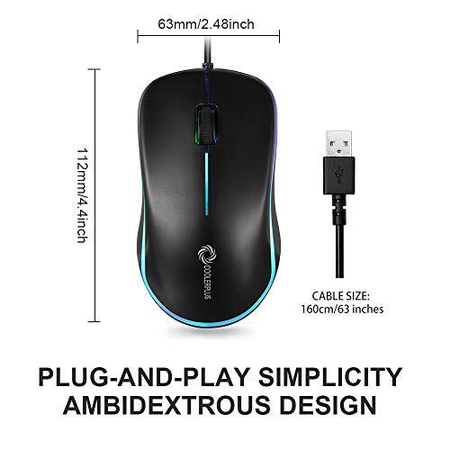 Coolerplus Fc112 USB Optical Wired Computer Mouse With Easy Click ...