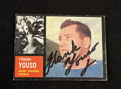 FRANK YOUSO 1962 TOPPS SIGNED AUTOGRAPHED CARD #96 MINNESOTA VIKINGS | eBay