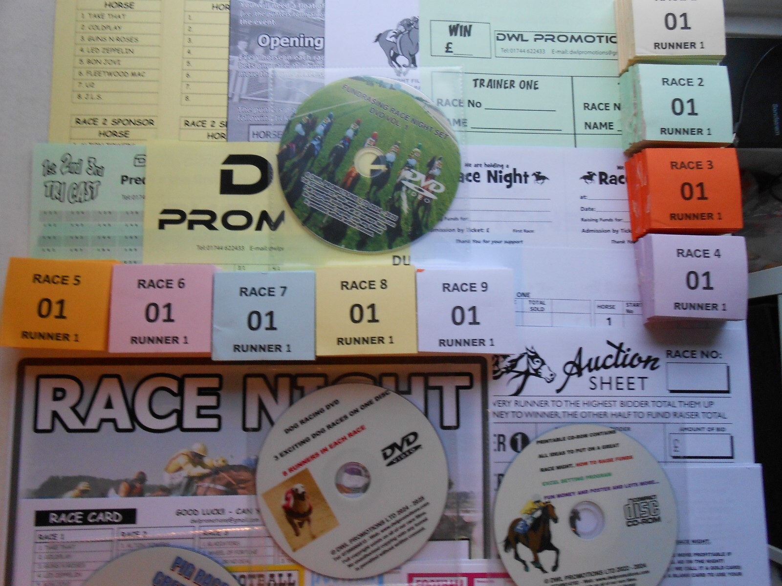 RACE NIGHT FUNDRAISING SET 9 UK RACES - TICKET SET 50 PER RUNNER-ALL ...