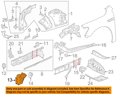 GM OEM 16-19 LaCrosse Fender Structural Components Rails-Susp Support ...