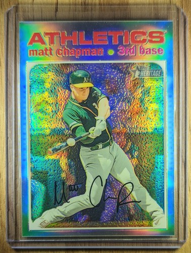 2020 Matt Chapman Topps Heritage Chrome Refractor /571 MLB Athletics ...