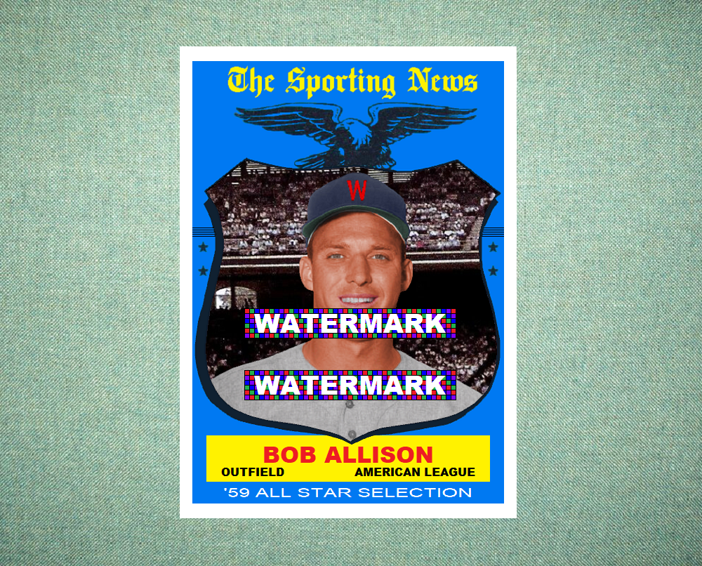 Bob Allison All Star Washington Senators 1959 Style Custom Baseball Art ...
