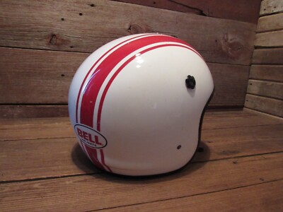 Vintage Bell Helmet Adult Small Tracker Snell M2000 White Red Stripe | eBay