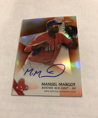 2015 BOWMAN'S BEST ORANGE REFRACTOR ROOKIE MANUEL MARGOT AUTO RC /25 | eBay