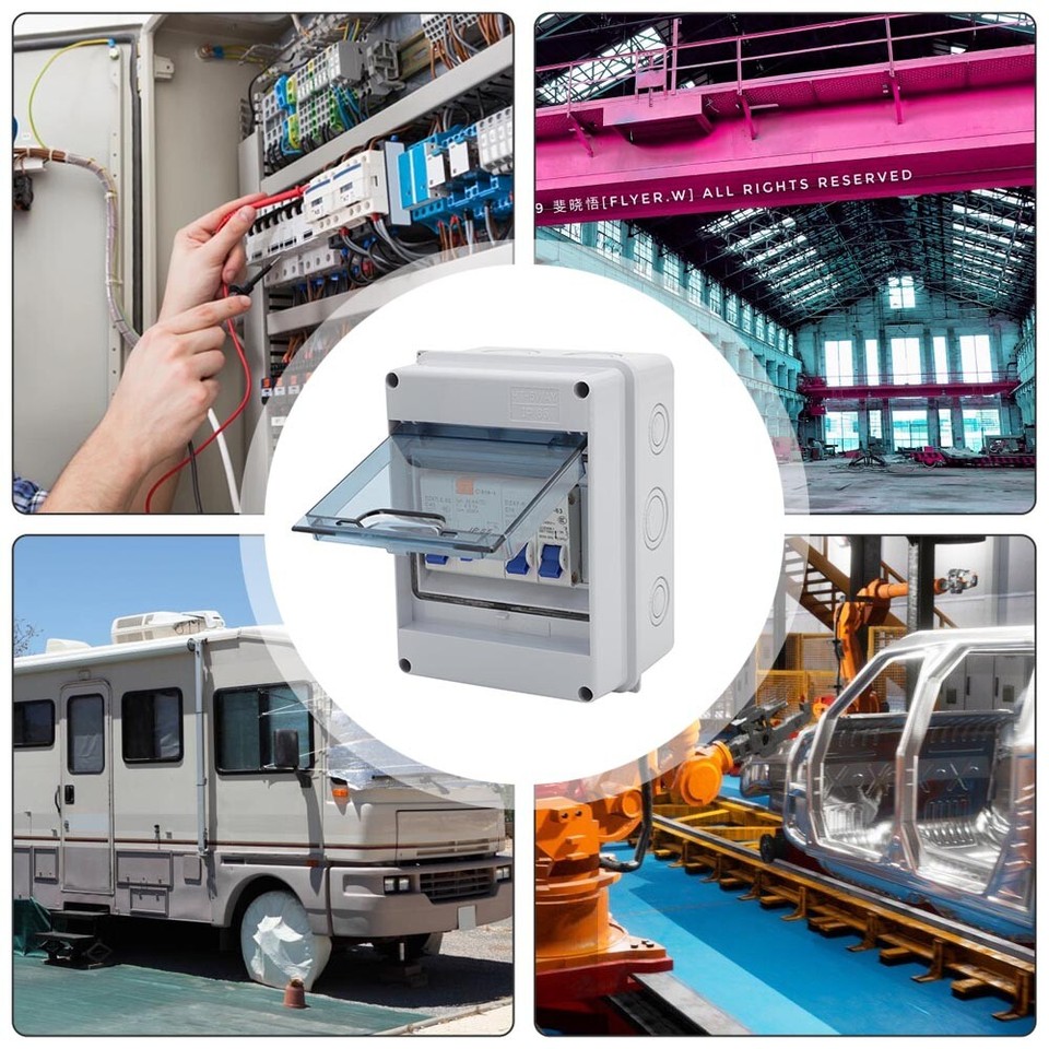 2 Way Caravan Garage IP65 Consumer Unit Enclosure Fuse Box 2MCB 16A ...