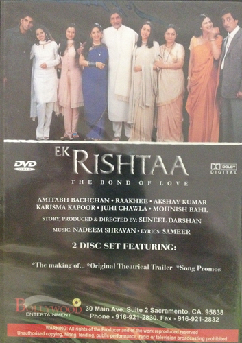 Ek Rishtaa, The Bond of Love, DVD, Bollywood Ent, Hindi Language ...
