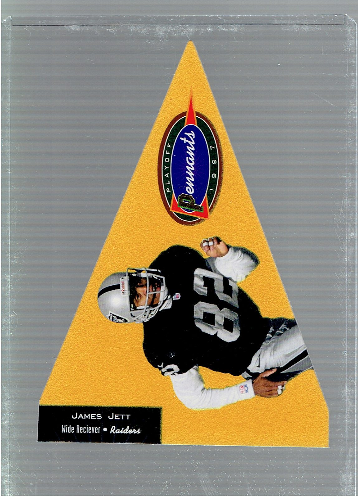 1997 Playoff Absolute Beginnings Jumbo Pennants 82 James Jett Gold 10 ...