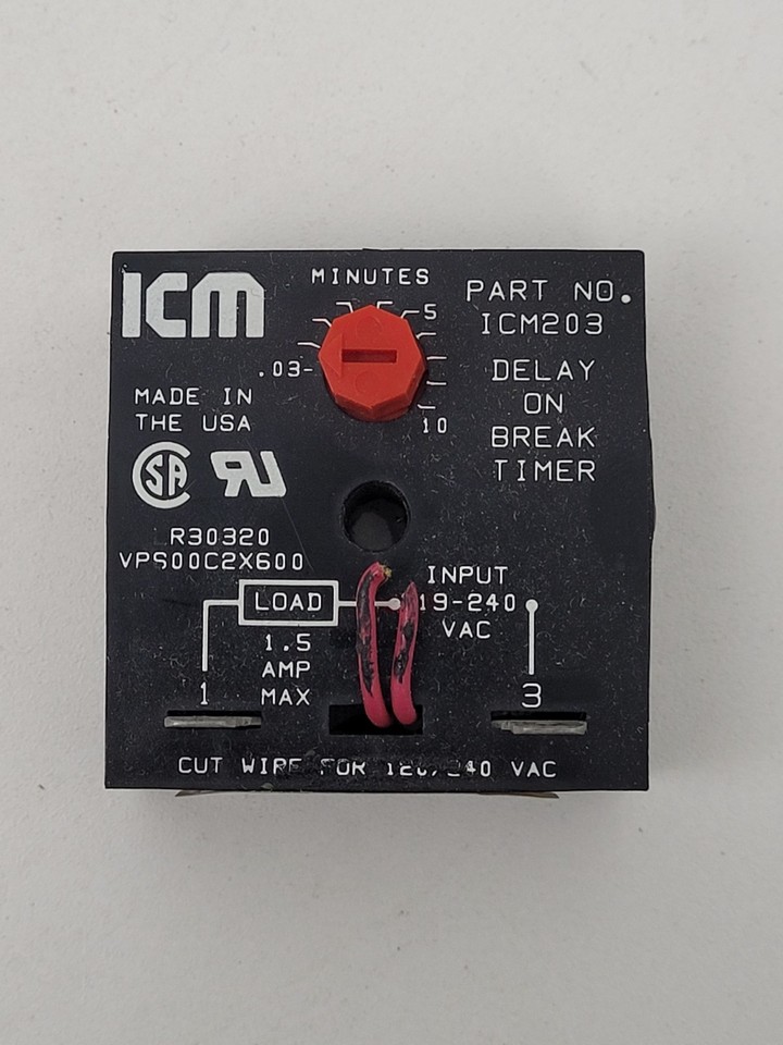 ICM203 ICM Controls 120/240 Volt Delay-on-Break Timer - Next Day Option ...