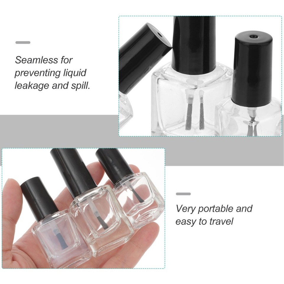 3pcs/pack 5ml 10ml 15ml Empty Nail Polish Bottle with Brush Inside ...