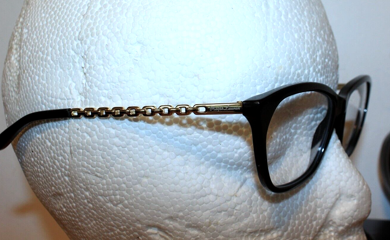 RALPH LAUREN Women's Black w/Gold Chain Link EYEGLASSES Frames 6185, 55 ...