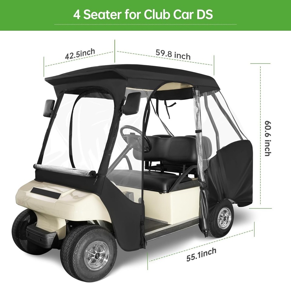 1990 Club Car DS 4 Passenger Golf Cart Driving Enclosure for 4 ...
