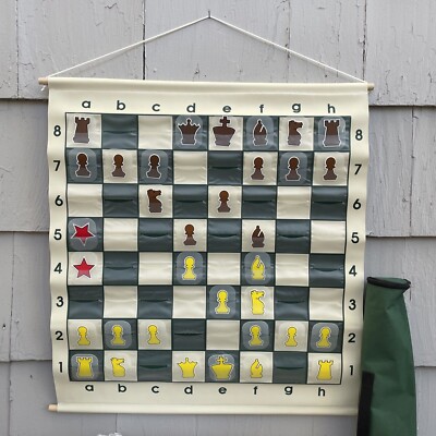 27" Chess Demo Board - 3" Squares w/bag & pieces for Classroom Teaching ...
