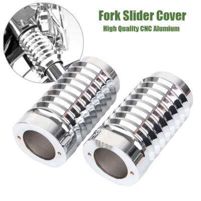 Chrome Upper Fork Boot Slider Covers Cow Bells Fit For Harley Touring ...