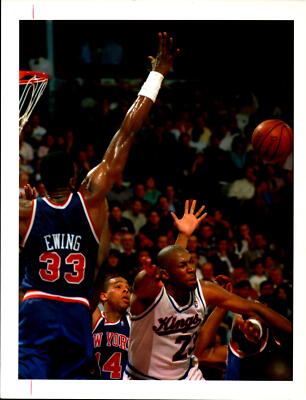Vintage Press Photo Basketball NBA Kings Knicks Wayman Tisdale Patrick ...