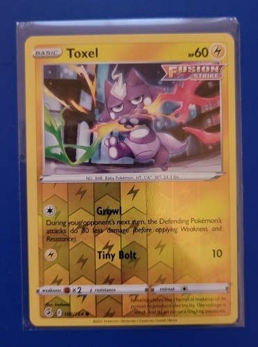 Pokémon TCG Fusion Strike: Toxel (106/264) - Reverse Holo Common - Near ...
